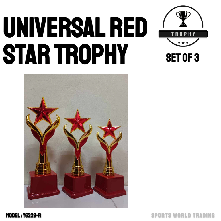 Universal Plastic Red Star Trophy Set Of 3 ( YG229-R )( Customize ...