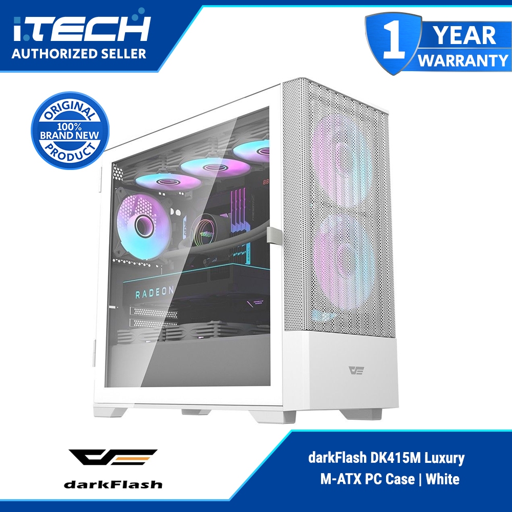 darkFlash DK415M Luxury M-ATX PC Case | White | Shopee Malaysia