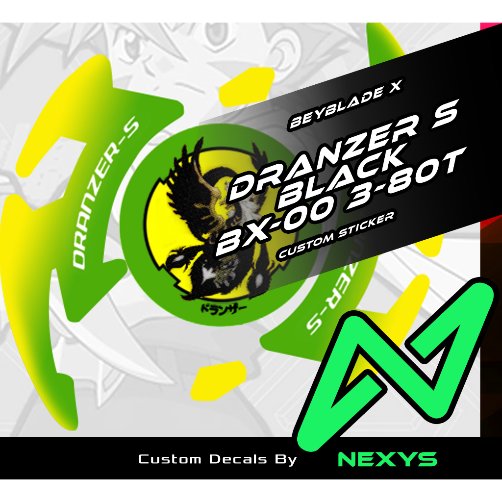 Beyblade X Dranzer S Black - Custom Sticker | Shopee Malaysia