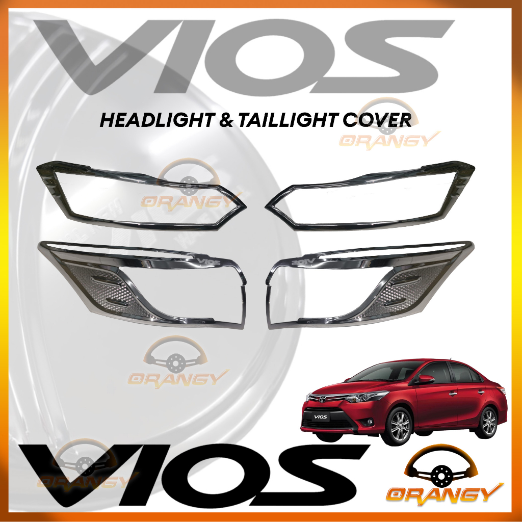 Toyota Vios 2014 to 2018 Headlight and Taillight cover Chrome V1 2015 ...