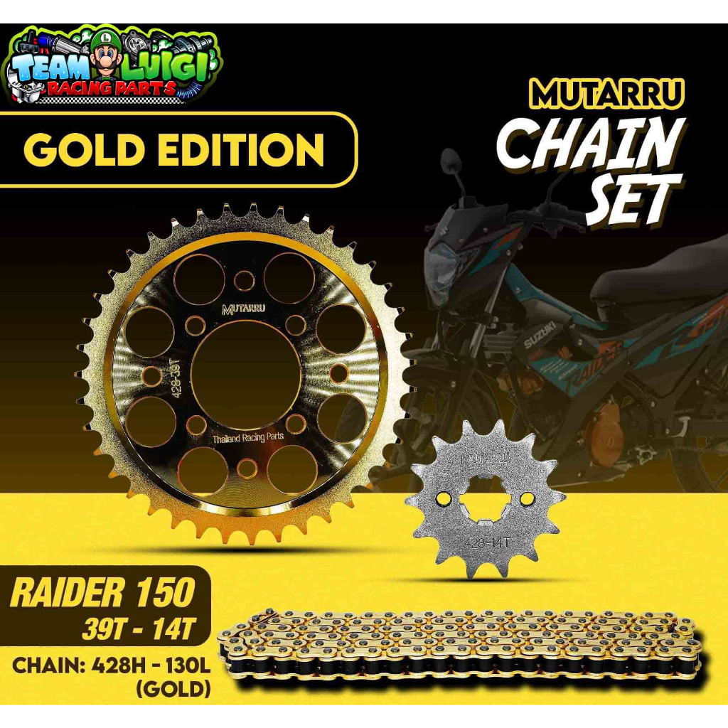CHAIN SET HEAVY DUTY GOLD SERIES FOR SUZUKI RAIDER 150 CARB / RAIDER ...