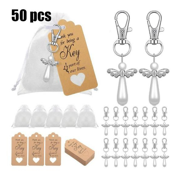 50/20Pcs Angel Keychains Thank You Gift Wedding Favors Guardian Angel ...