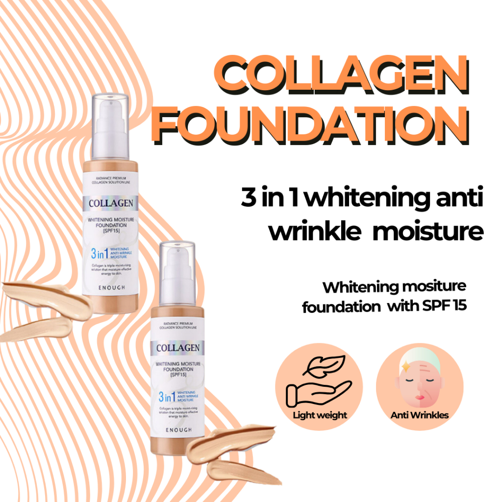Collagen whitening moisture foundation SHF15 3in1 whitening anti ...