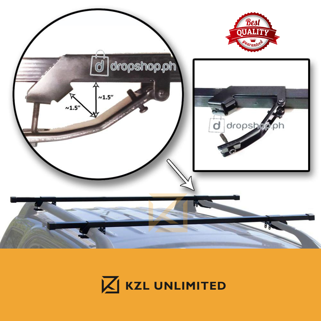 Universal Clamp Type Cross Bars 48 inches Long Bar for Roof Rail Top ...