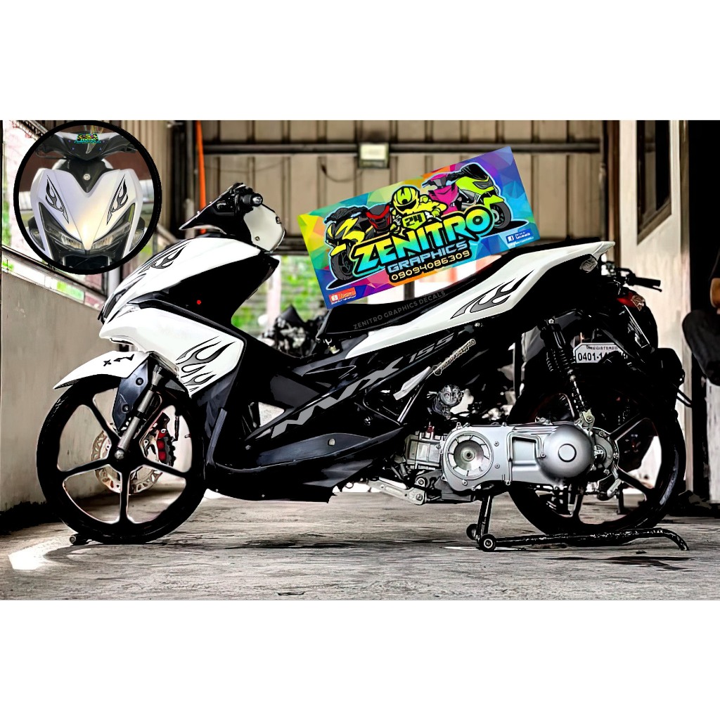 NVX HOTWHEELS FIRE DECALS FOR AEROX V1 ONLY (ZENITRO GRAPHICS DECALS ...