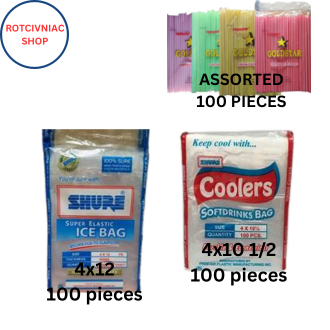 SHURE PLASTIC YELO 4X12, COOLERS SOFTDRINK 4X10 1/2, STRAW ASSORTED ...
