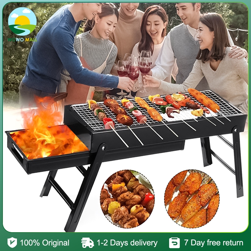 barbecue Stainless steel barbecue wire mesh Folding portable barbecue ...