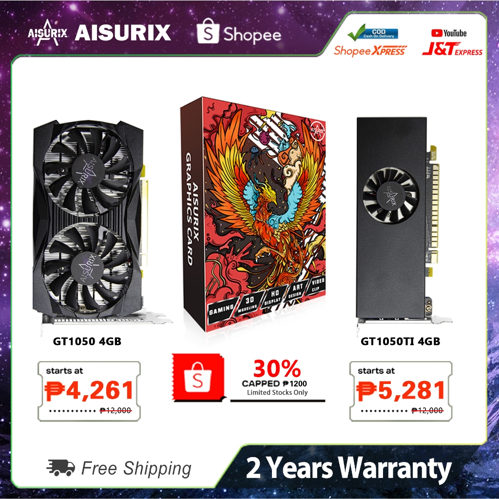 AISURIX GTX 1050Ti 4G Graphics Card SFF GDDR5 GPU Radeon Gtx1050 4G ...