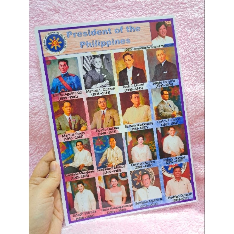 Presidents Laminated Wall Chart A4 size | Shopee Malaysia