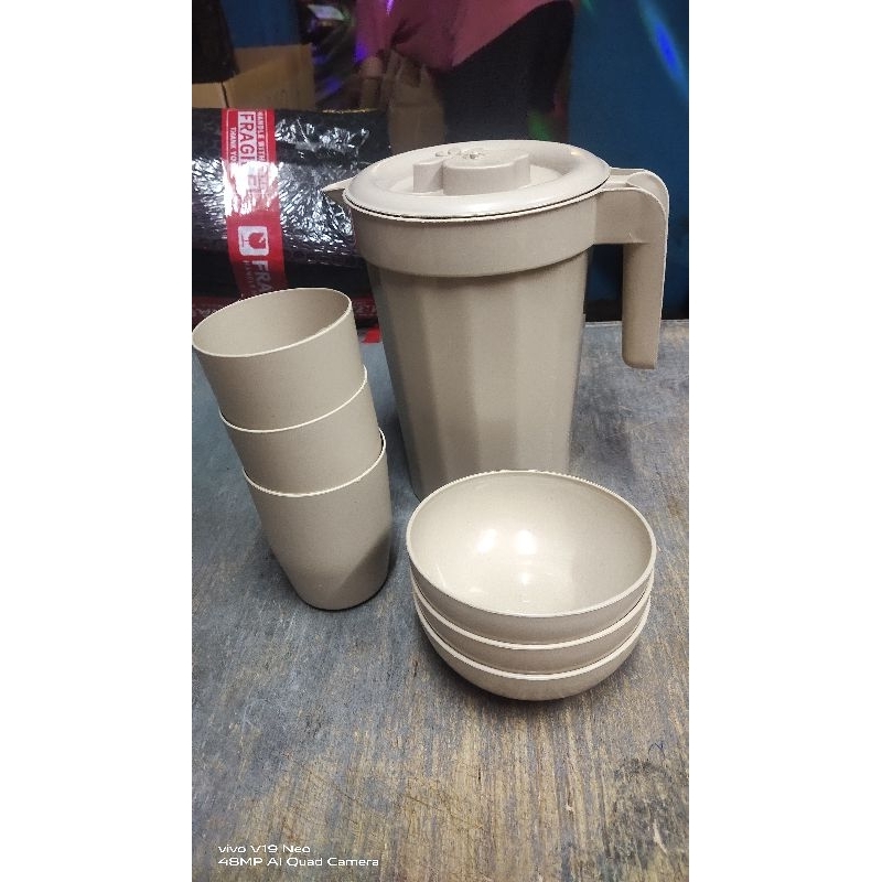 7-Piece Aesthetic Mocha Color Dinnerware Set with Pitcher | Shopee Malaysia