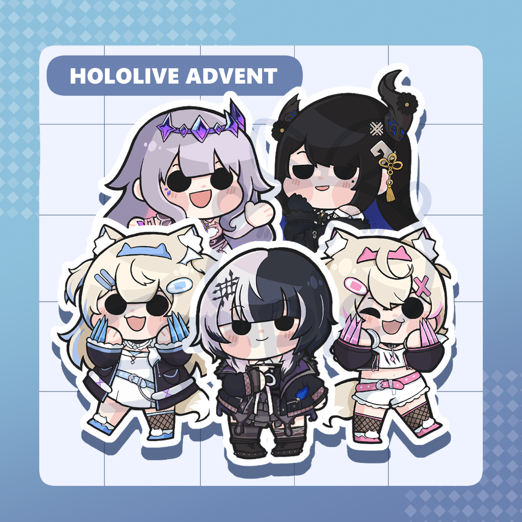 Hololive English Advent Laminated Vinyl Stickers nimica shop | Shopee ...