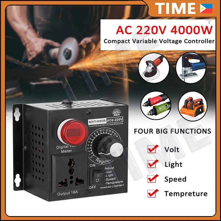 AC 220V 4000W Compact Variable Voltage Controller Portable Speed ... AC 220V 4000W Compact Variable Voltage Controller Portable Speed ...