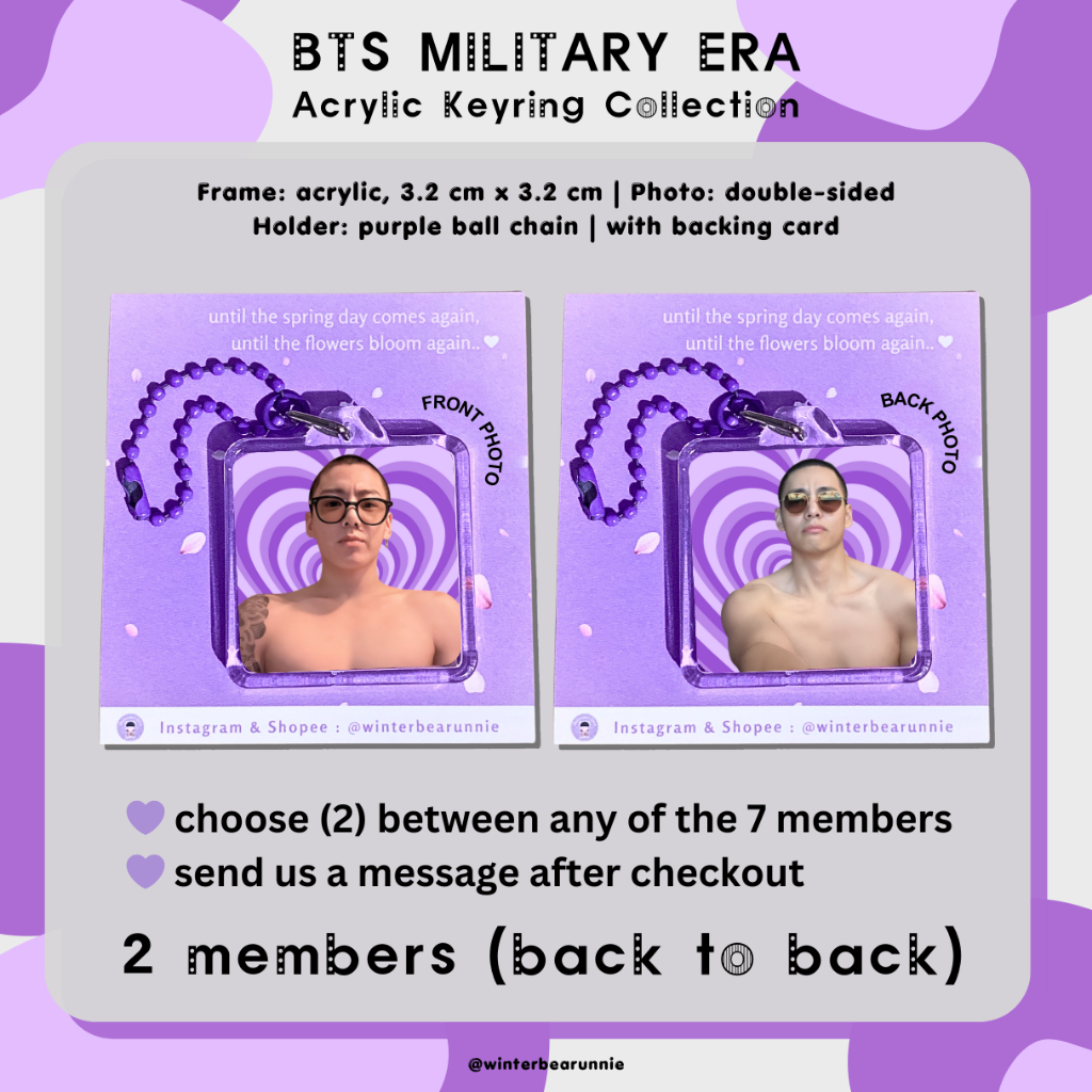 BTS MILITARY ERA | KALBO COLLECTION | ACRYLIC KEYRING | RM JIN JHOPE ...