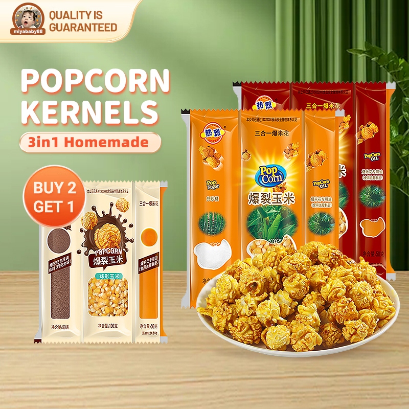popcorn kernel popcorn seed 3 in 1 Popcorn snack 3 flavors homemade ...