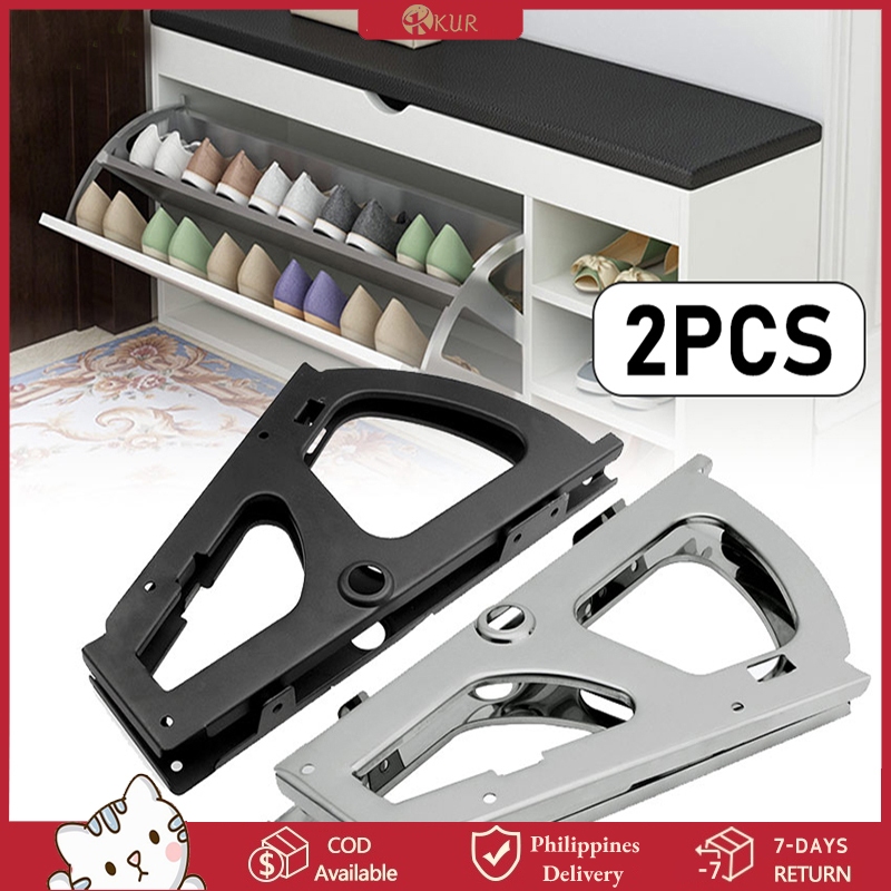 2Pcs Shoe Cabinet Hinges Steel 304 Shoe Rack Shelf Flip Rack Hardware ...