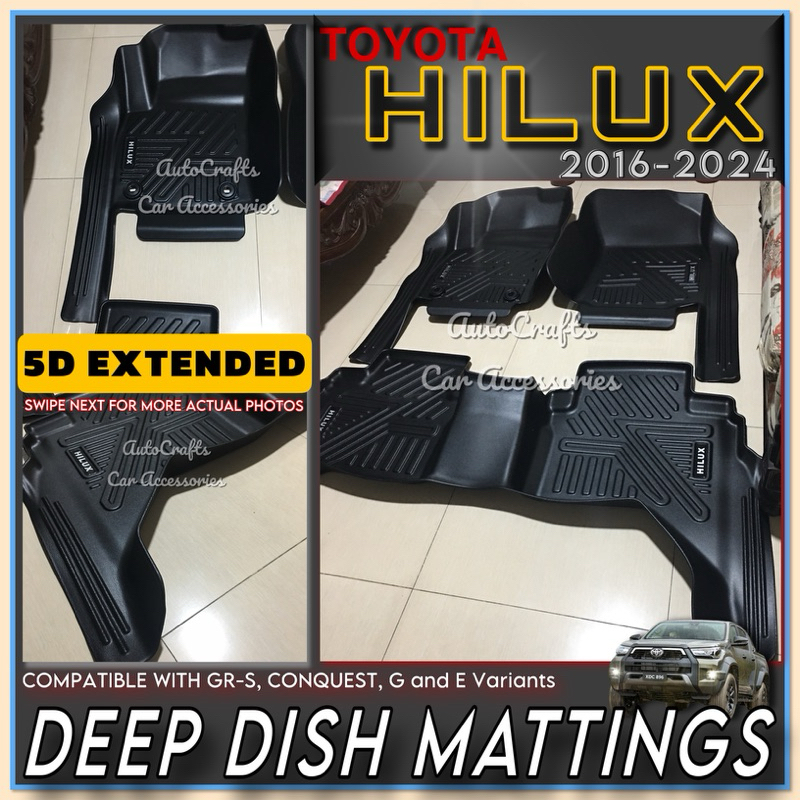 Toyota Hilux Conquest / Revo 2016-2024 5D Extended Deep Dish Matting ...