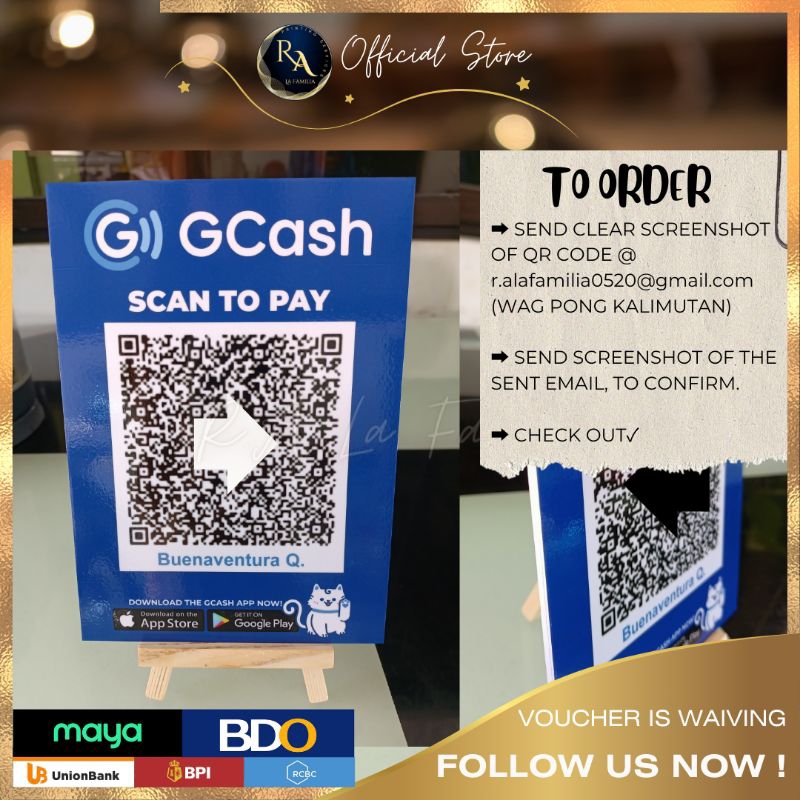 R.A QR CODE ON SINTRA BOARD. 5" x 7". GCASH/MAYA/BPI/UNIONBANK/RCBC P A Y M E NTS. | Shopee Malaysia