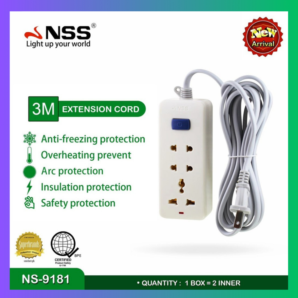 NSS EXTENSION CORD NS-9181 3M | Shopee Malaysia