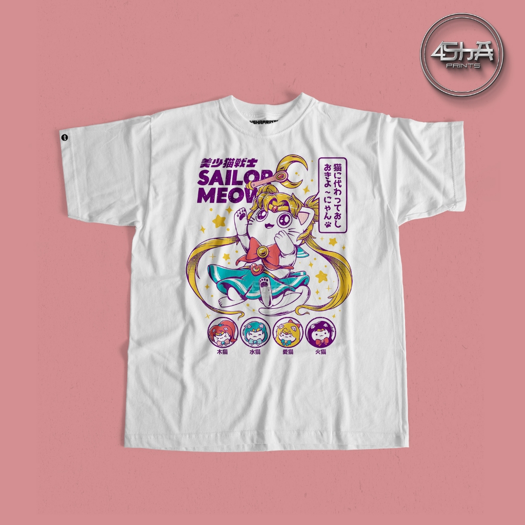 4SHAPRINT | SAILOR MEOW (SAILORMOON X CUTE CAT ANIME TSHIRT) | Shopee ...