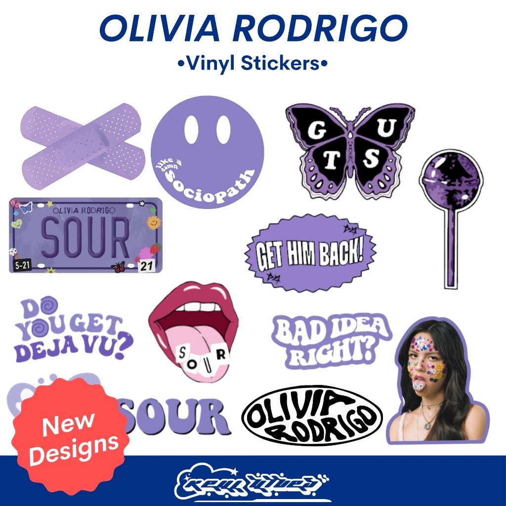 Olivia Rodrigo sticker GUTS Sour Vampire artist singer celebrity Vinyl ...