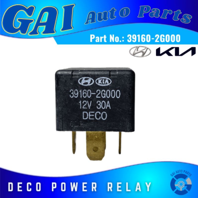 DECO Power Relay 12V | 30A | 5PINS for HYUNDAI & KIA (39160-2G000 ...