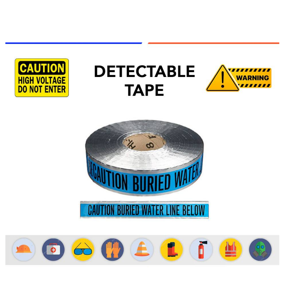 Detectable Warning Tape Waterline Buried Below | Shopee Malaysia