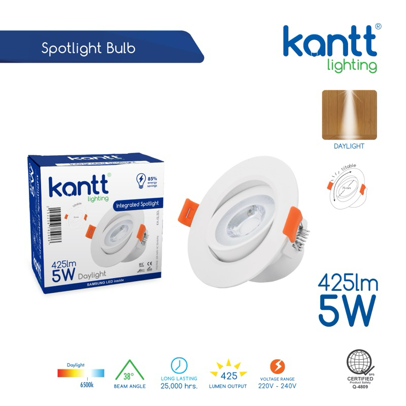 Kantt Lighting LED Integrated Spotlight - 5W (Daylight / Warm White ...