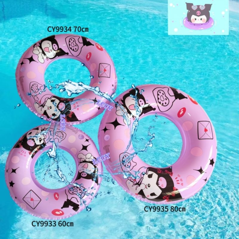 kuromi cartoon inflatable swimming ring lifebuoy armpit swimming ring ...