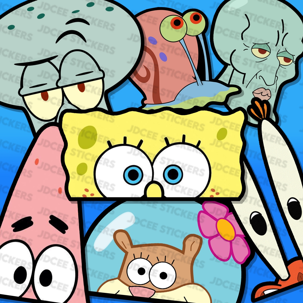 STICKERS Spongebob | Patrick | Squidward | Sandy | Mr Krabs | Gary ...