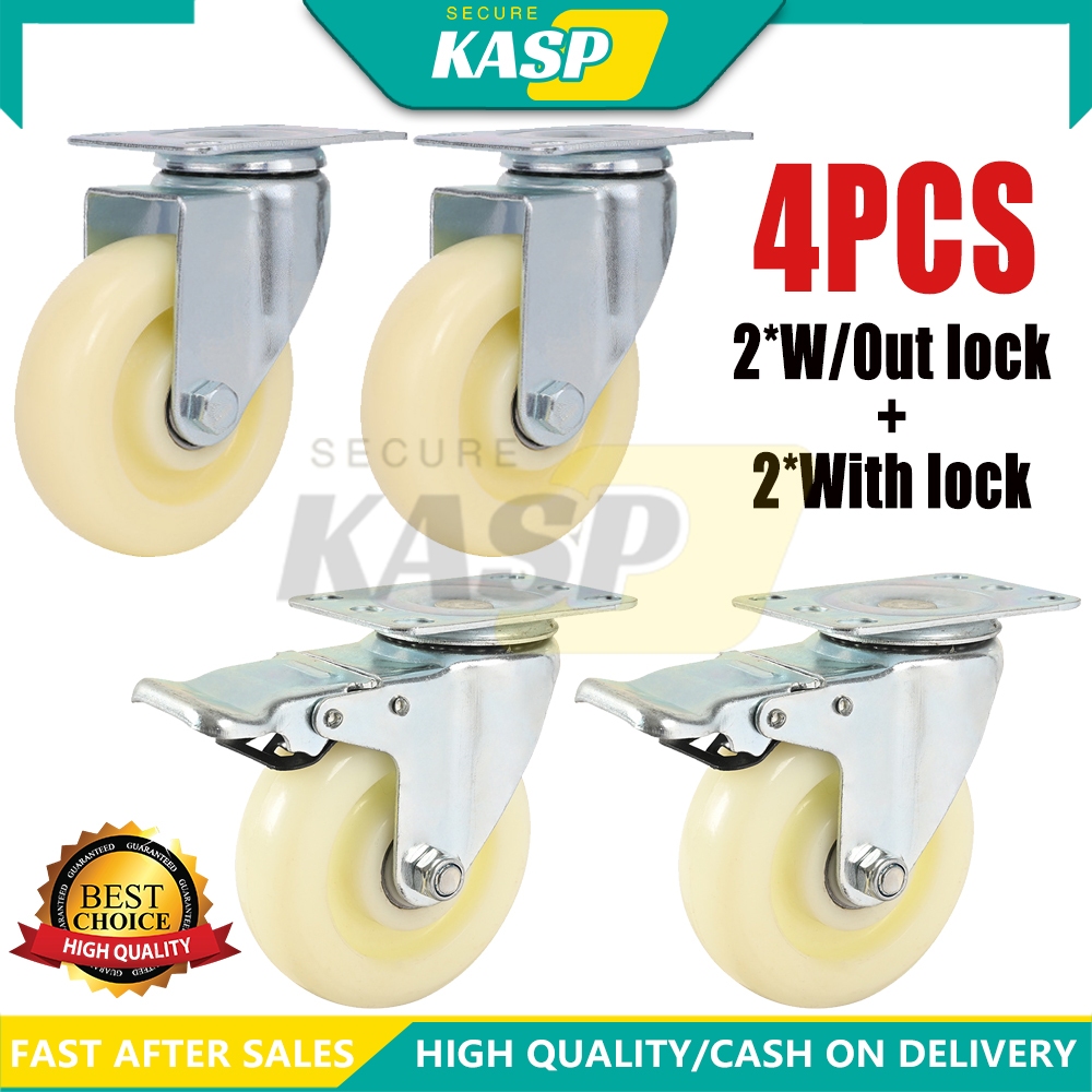 3/4/5inch White Nylon Caster Wheel/Rotate Flexibly Trolley Wheel (With ...