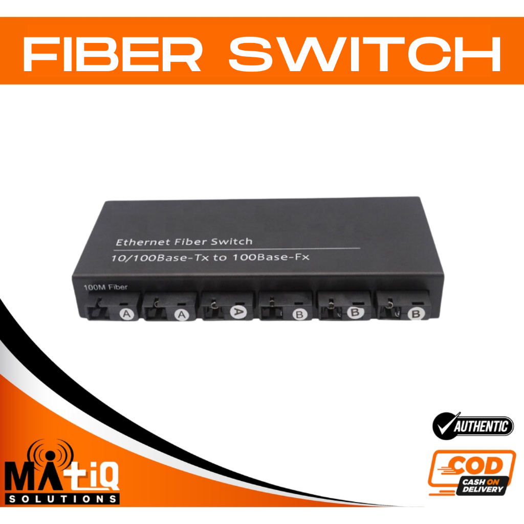 6 SC Port 2 RJ45 10 / 100M Fiber Switch Ethernet Switch Media Converter ...
