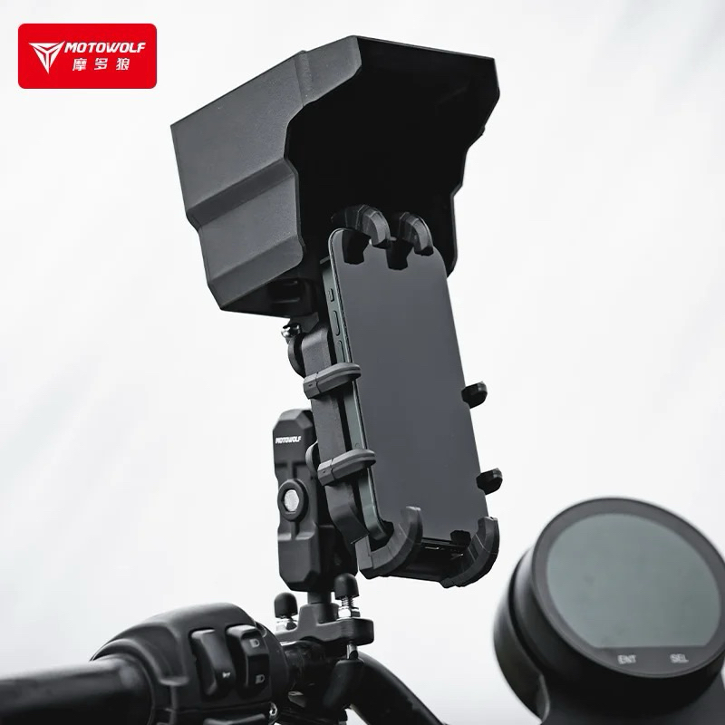 MOTOWOLF PHONE HOLDER WITH OPTIONAL SUN SHADE | Shopee Malaysia