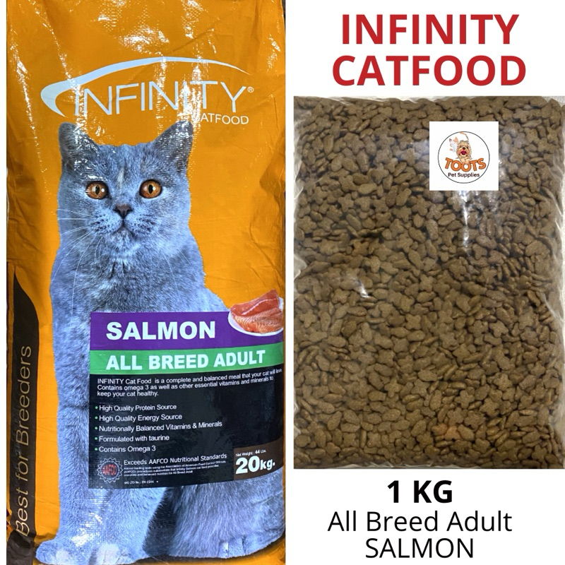 Infinity Cat Food Salmon 1 KG All Breeds Salmon Flavor Repacked ...