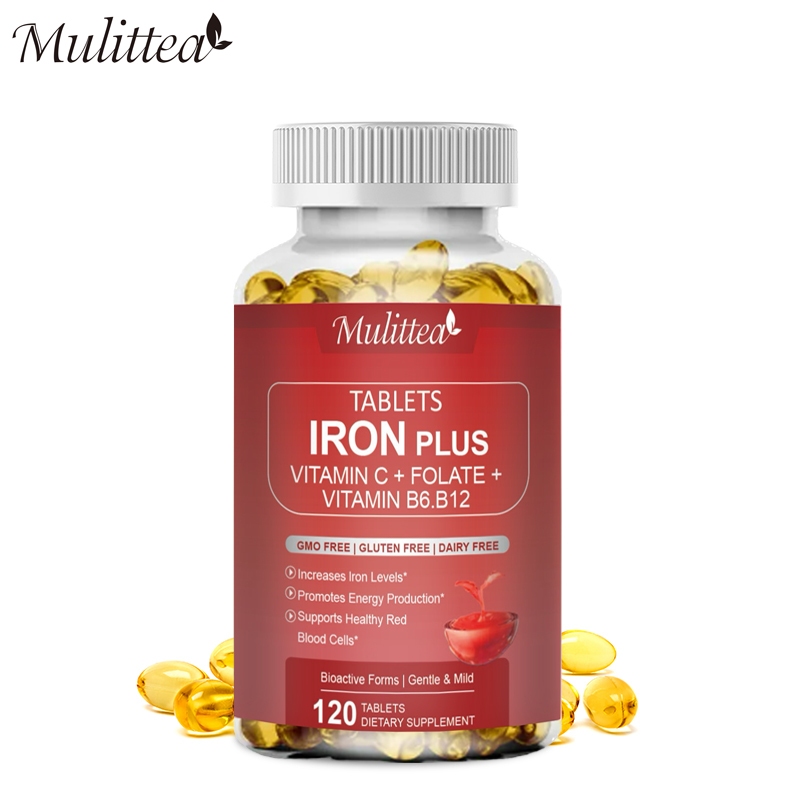Mulittea Iron Tablets Carbonyl Iron 68mg with Vitamin C 250Mg and ...