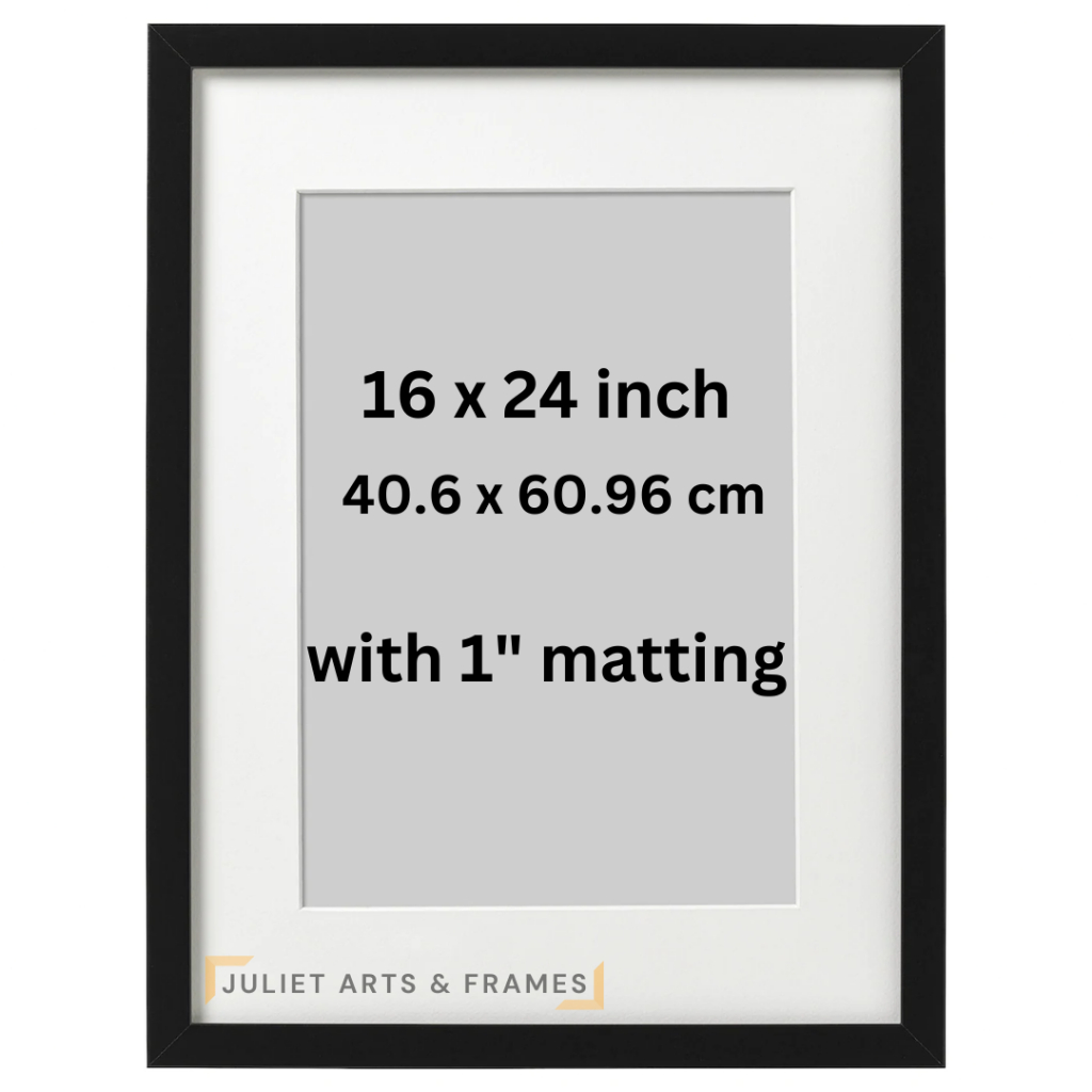 16 x 24 inch FRAME with 1 inch MATTING - WALL DECOR (ONE INCH FRAMES ...