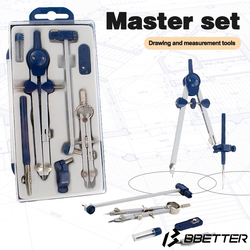 7 Pack Professional Drawing Compass Kit with Extension Bar for Geometry ...