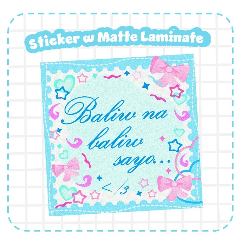 Baliw na Baliw Sayo Waterproof and Matte- Laminated Sticker | Shopee ...