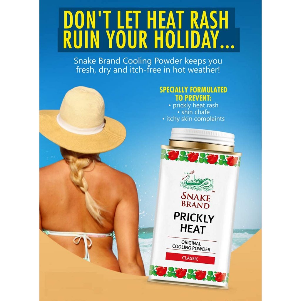 Snake Brand Prickly Heat Cooling Powder 280g & 140g | Heat Rash Relief | Classic Scent | Shopee ...