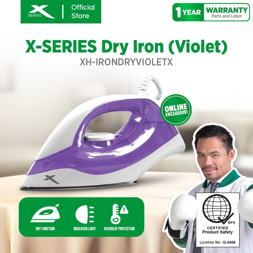X-SERIES Dry Iron w/ Soleplate Overheat Protection & Indicator Light ...