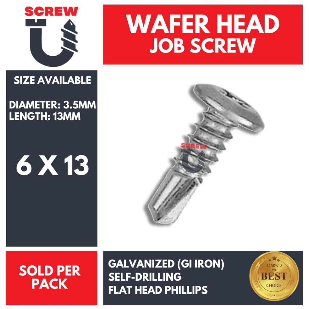 Job Screw Wafer Head Jab Screw Galvanized (GI) Self Drilling |100pcs ...
