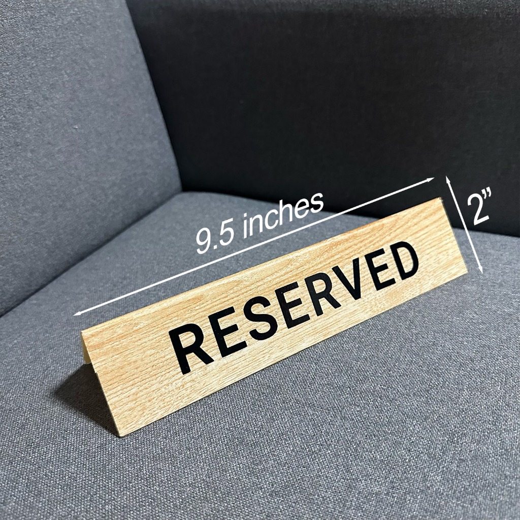 RESERVED Acrylic Sign Self Standing Table Board Hotel Restaurant ...