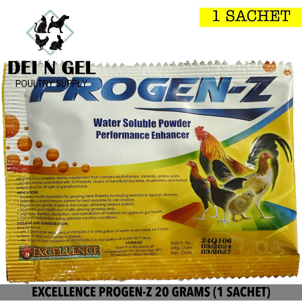 EXCELLENCE PROGEN Z MULTIVITAMINS + PROBIOTICS POWDER FOR GAMEFOWL ...