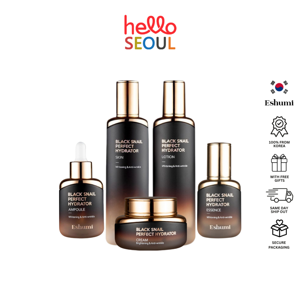ESHUMI Black Snail Perfect Hydrator Cream/Skin/Lotion/Ampoule/Essence ...
