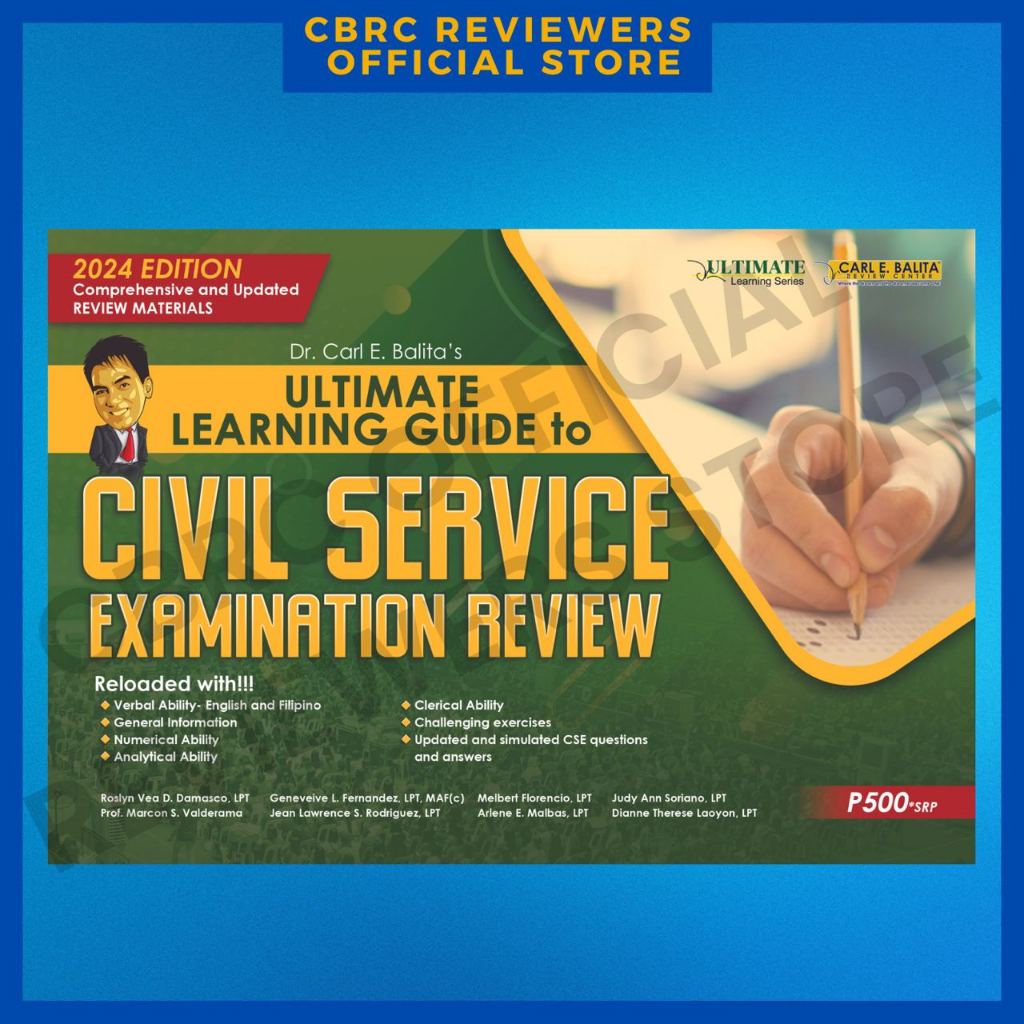 2024 CIVIL SERVICE EXAMINATION CSE REVIEWER by CBRC Carl Balita Review ...
