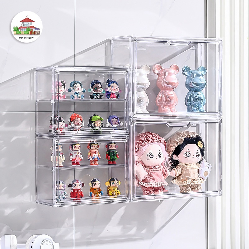 Acrylic Display Case Popmart Storage Organizer Transparent Boxes Stackable Magnetic Dustproof ...