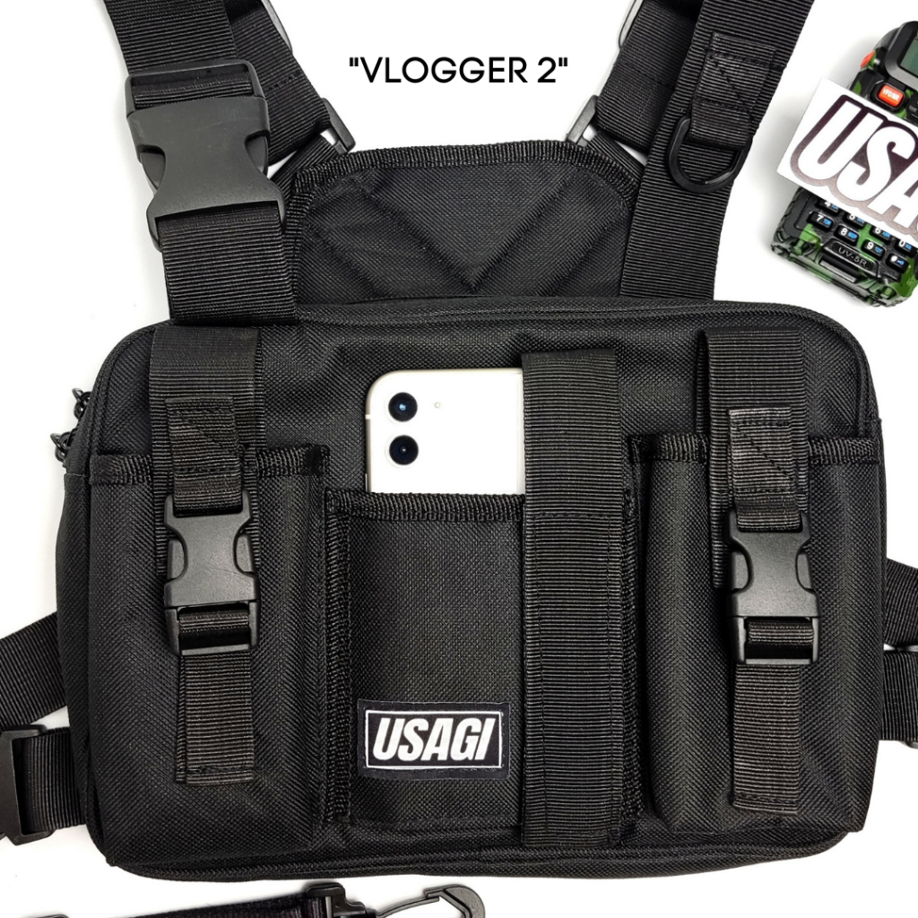 Nakamura x USAGI Vlogger 2 Chest Cam Motorcycle Rig Bag w/ Smartphone ...