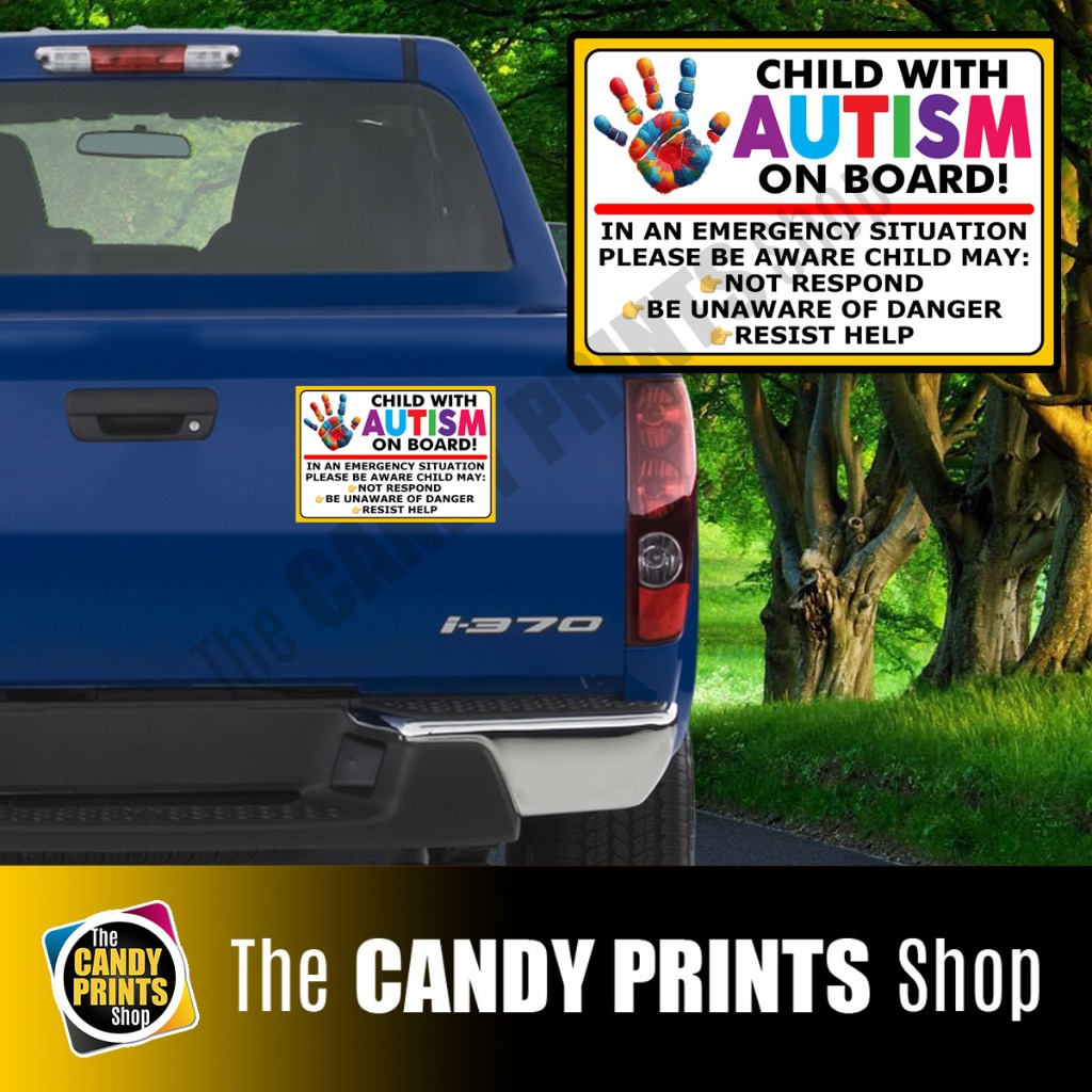 Magnetic & Vinyl Car Sticker (Assorted Sizes - AUTISM WE CARE Series 01 ...