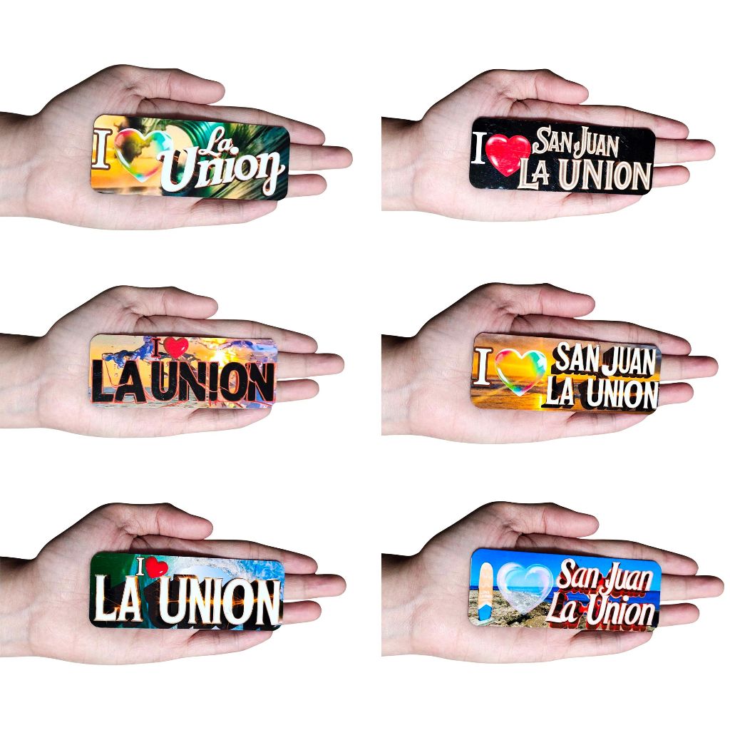 I LOVE LA UNION RECTANGLE DESIGN RUBBER REF MAGNET SOUVINER SAN JUAN LA ...
