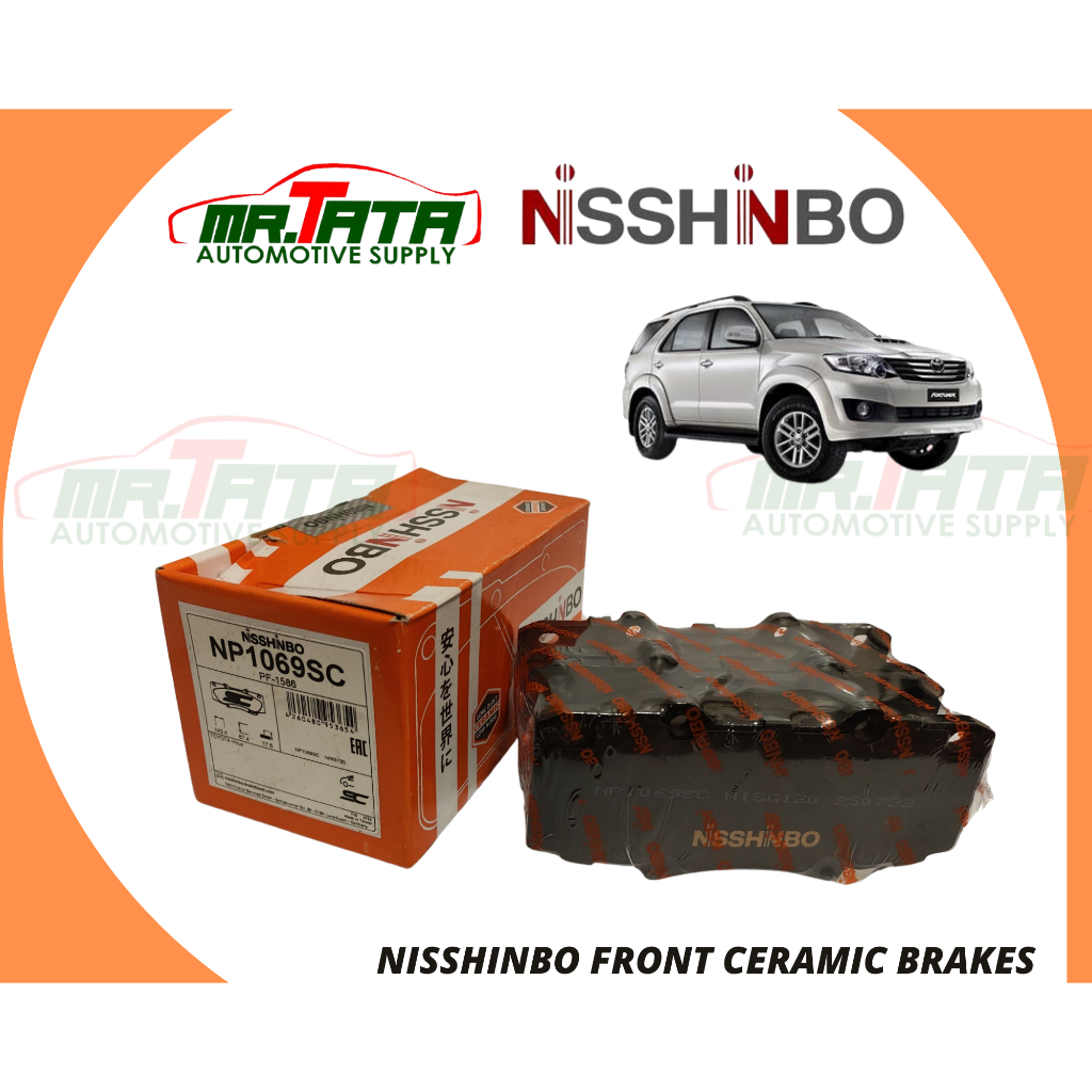 Nisshinbo Brake Pads FRONT for Toyota Fortuner 2012 to 2015 and Toyota ...