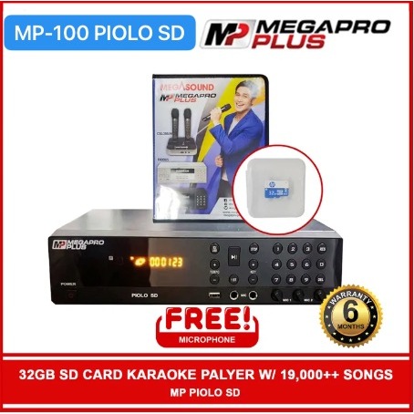 Megapro Plus MP-100 Piolo SD 32GB SD Card Karaoke Player with up to 19,000 songs and MIC ...